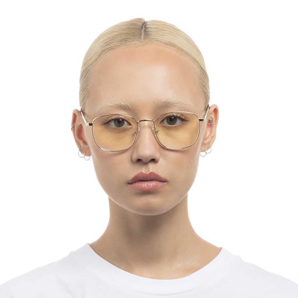 Neptune Deux Gold Uni Sex Square Blue Light Le Specs Le Specs Us 