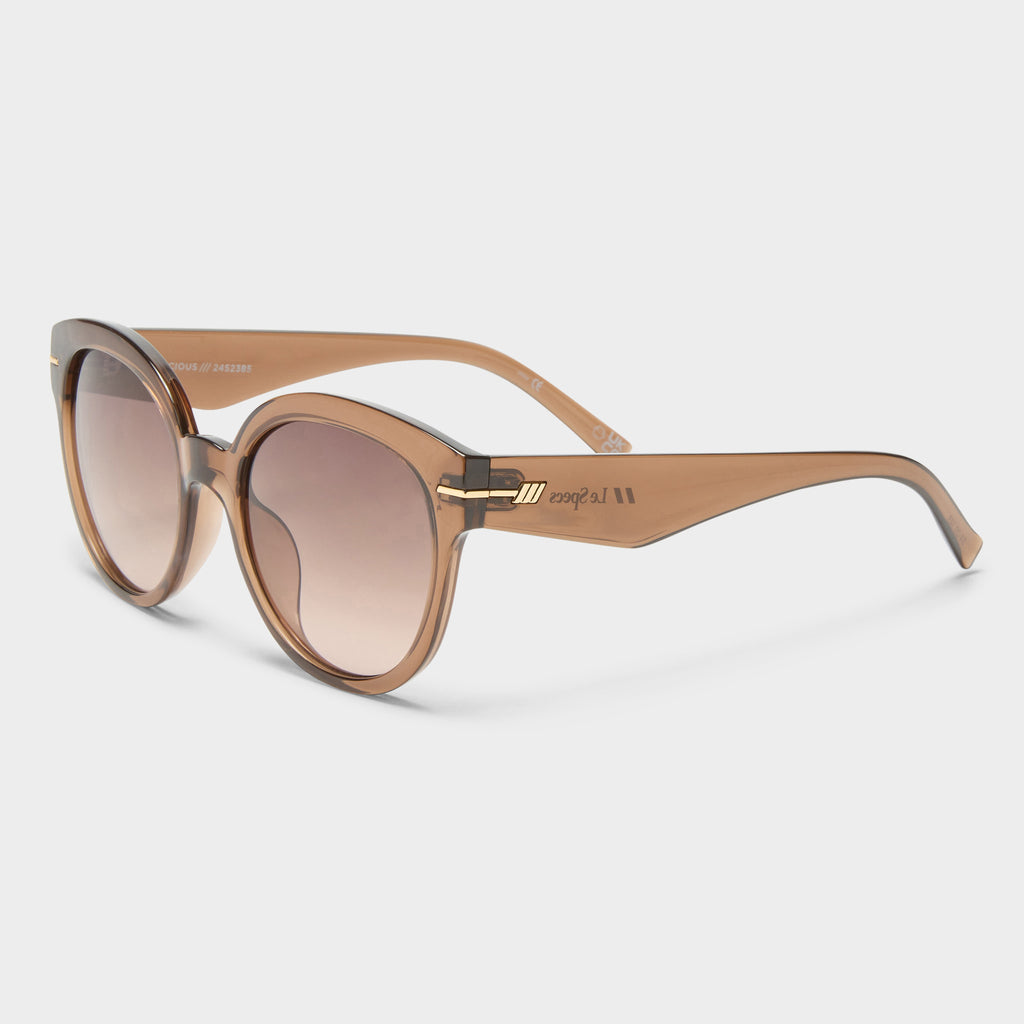Capacious Chocolate Female Round Sunglasses | Le Specs