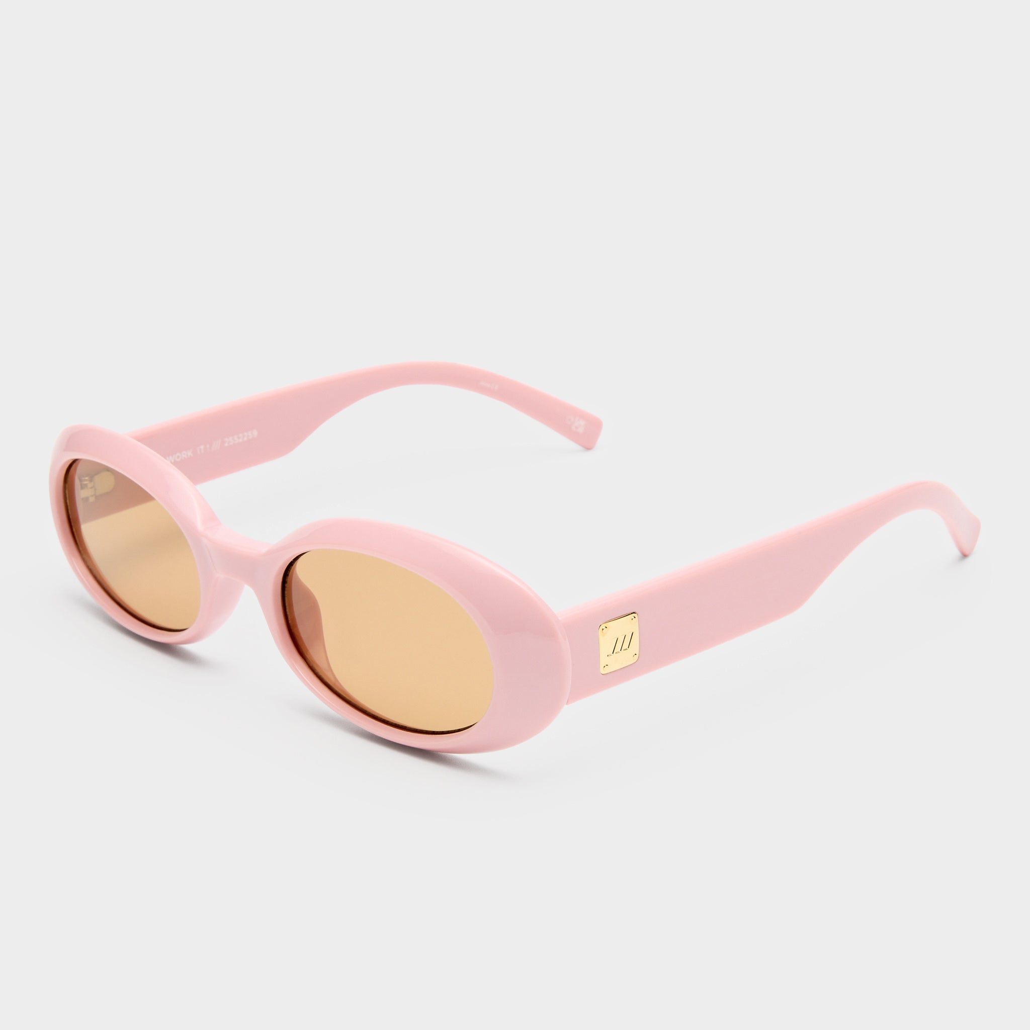 Work It! Pink Putty Female Oval Sunglasses | Le Specs