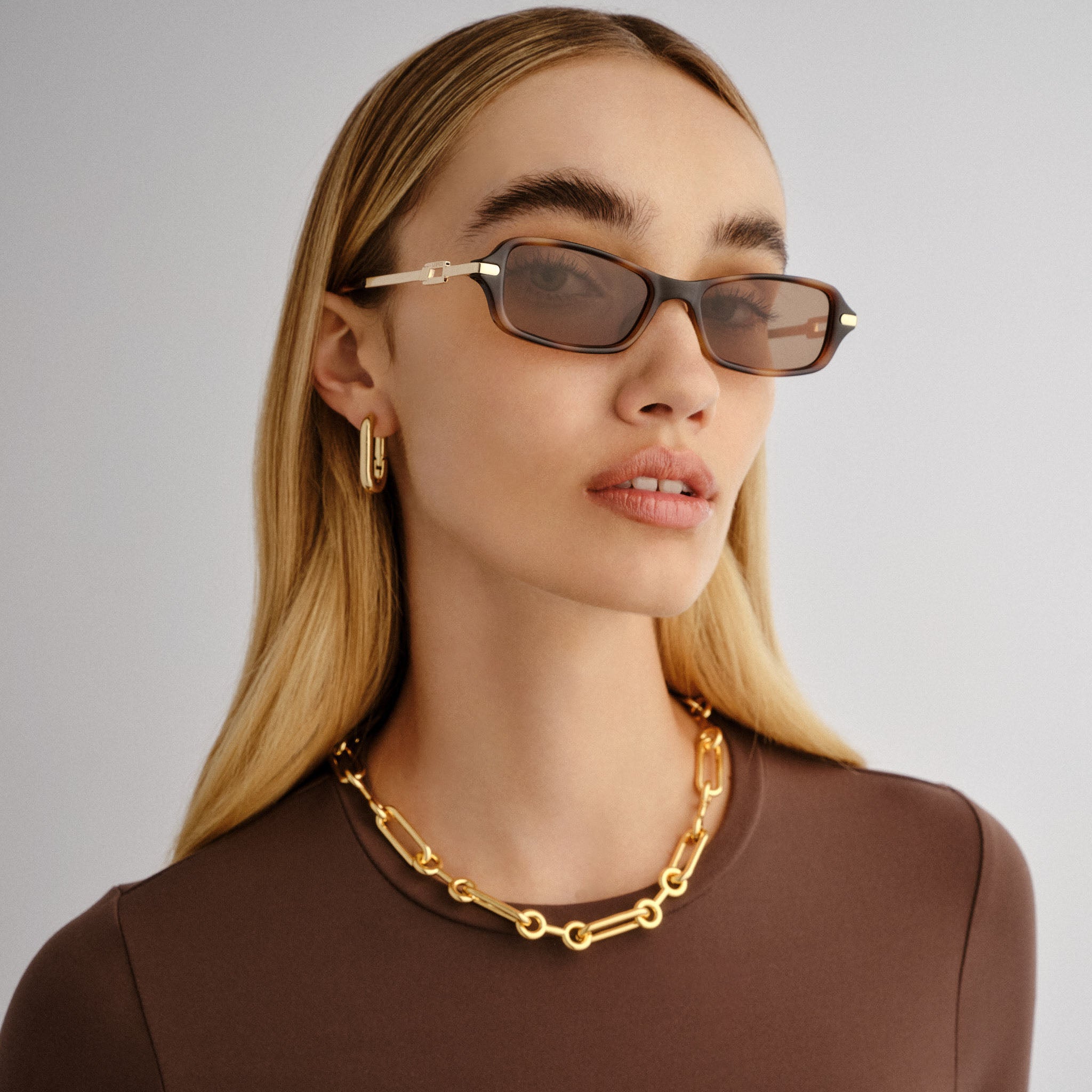 Bamboozler Black Female Rectangle Sunglasses | Le Specs