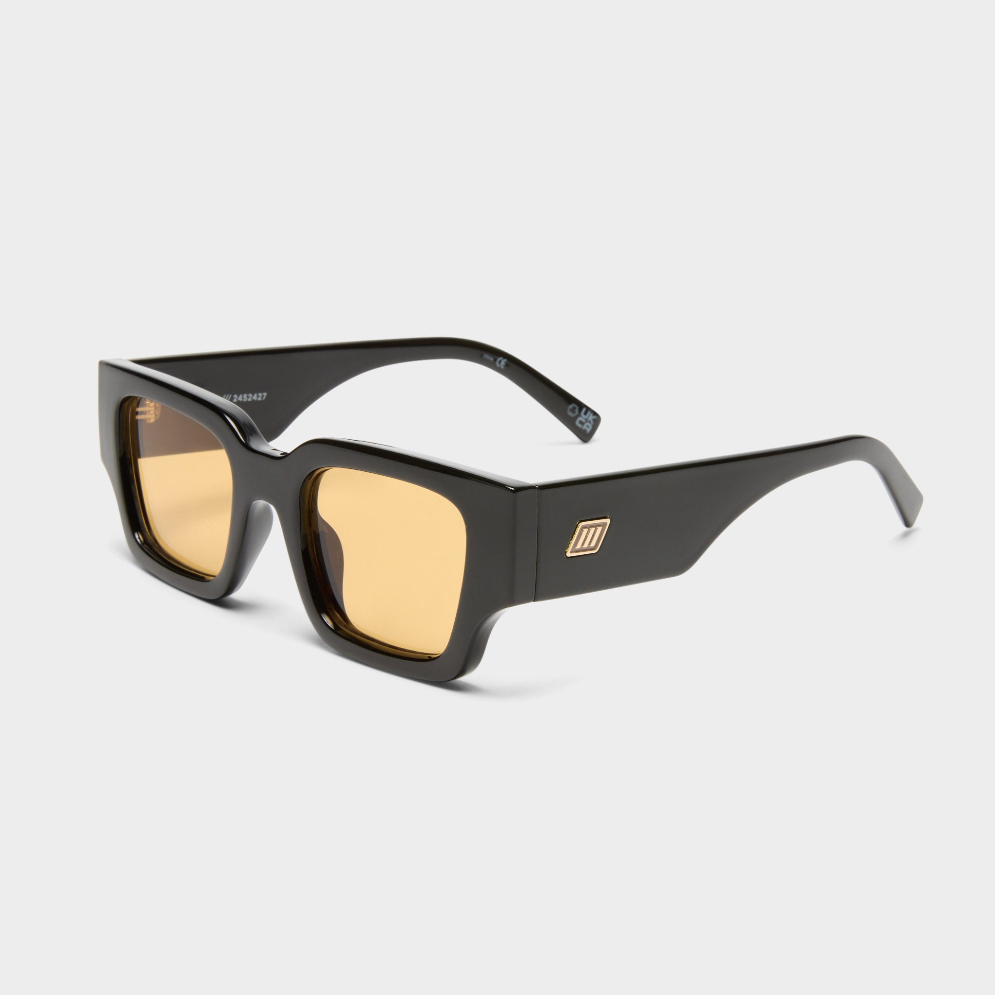 Atlantis Black Uni-Sex Rectangle Sunglasses | Le Specs