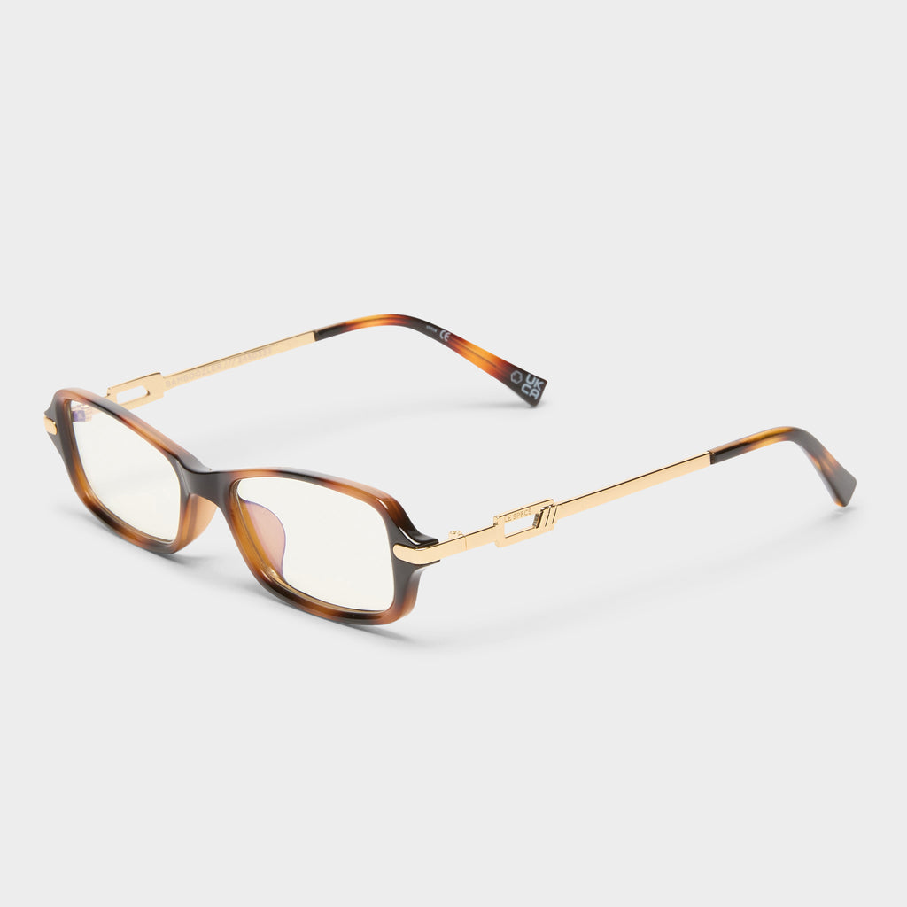 Bamboozler Dark Tort Female Rectangle Blue Light | Le Specs