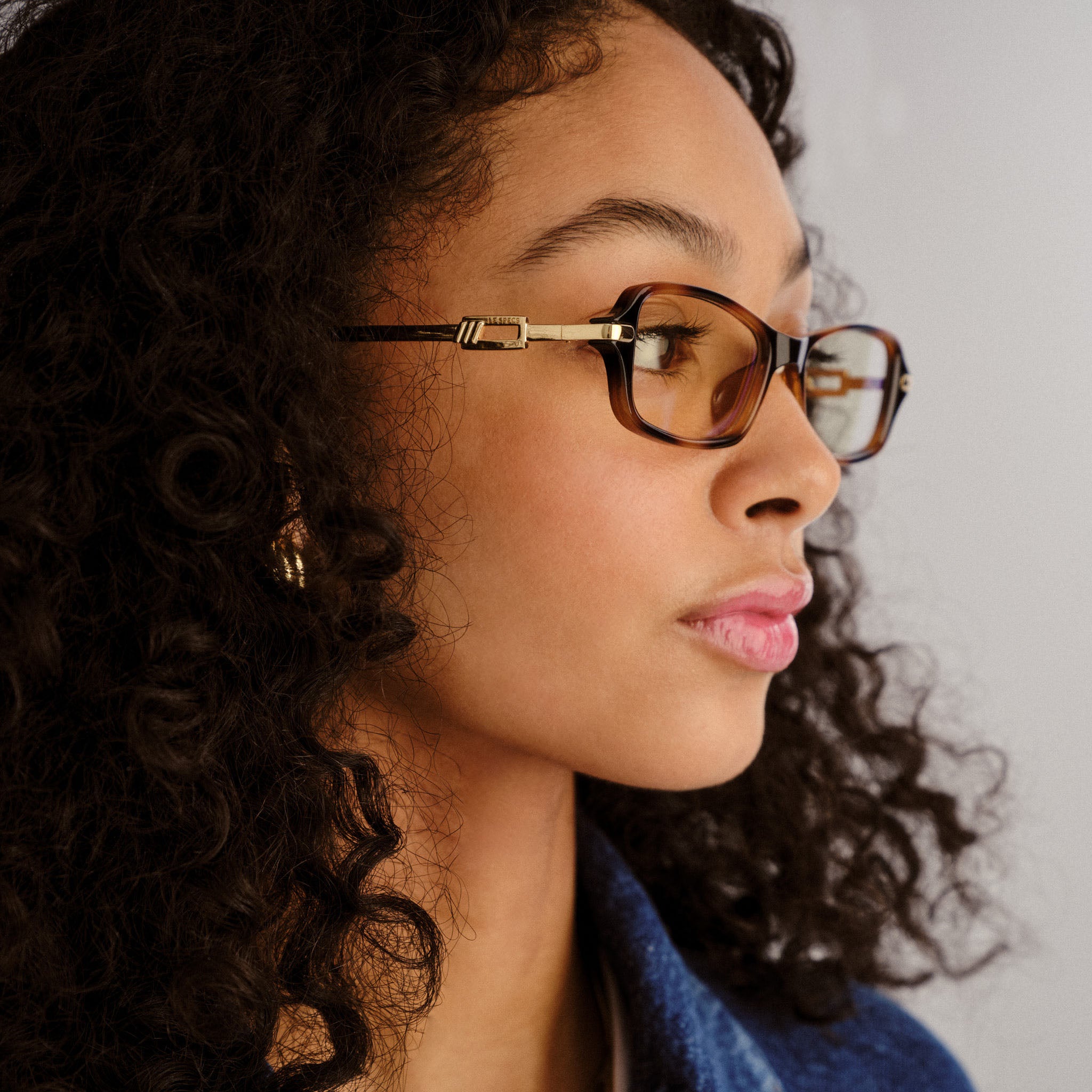Bamboozler Dark Tort Female Rectangle Blue Light | Le Specs