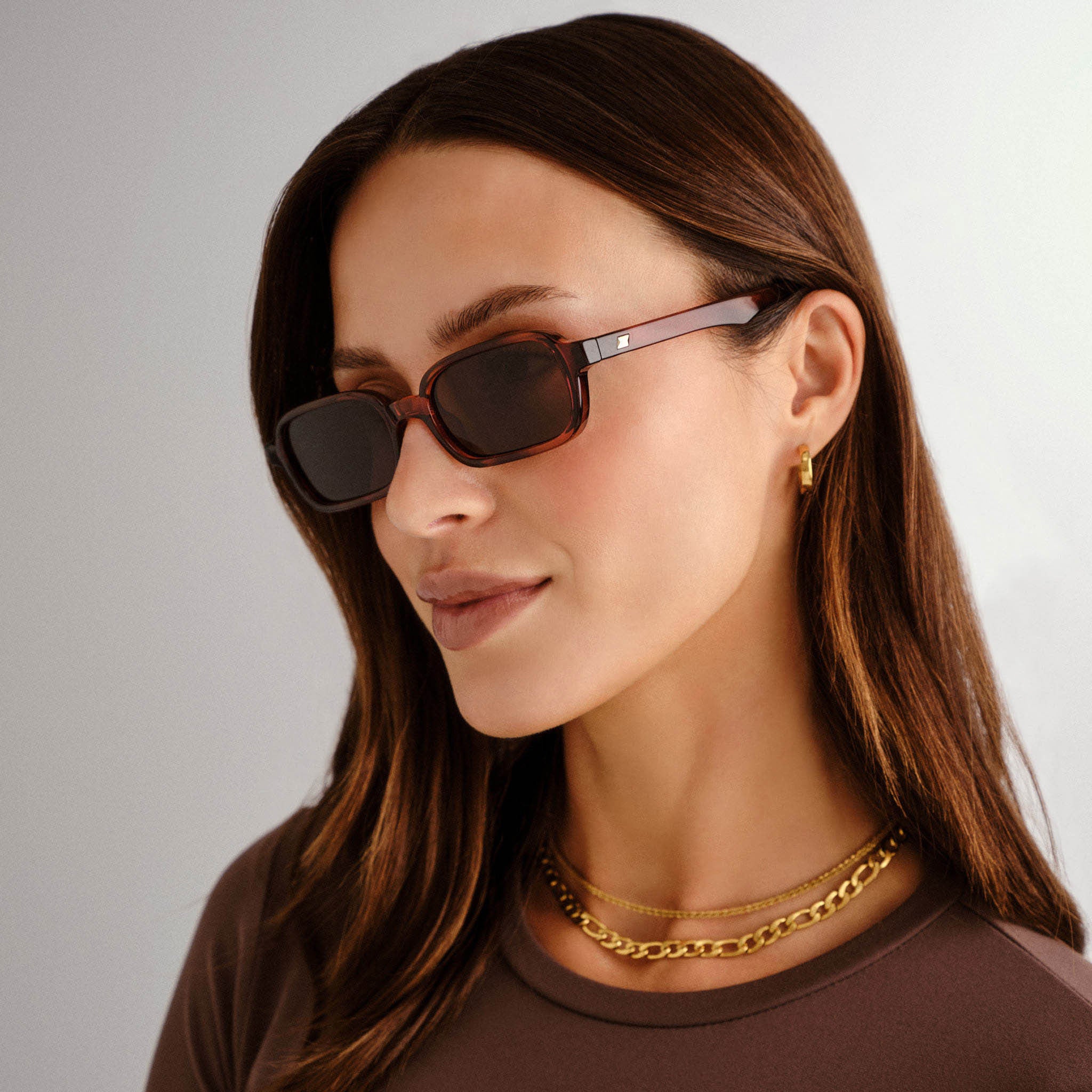 Pilferer Toffee Tort Uni Sex Rectangle Sunglasses Le Specs