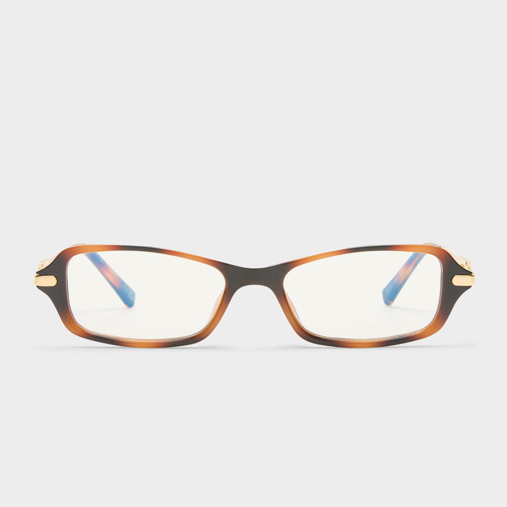 Bamboozler Dark Tort Female Rectangle Blue Light | Le Specs